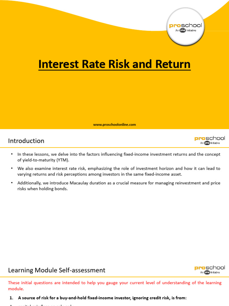 10+ +Interest+Rate+Risk+and+Return | PDF | Bonds (Finance) | Interest