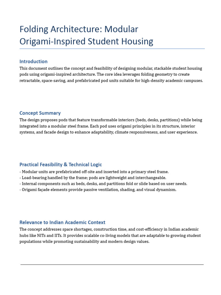 Folding Architecture Thesis Concept Note | PDF