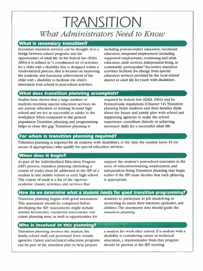 Transition Administrators | PDF