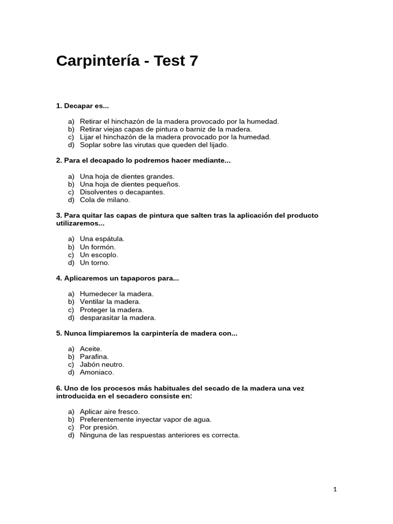 Carp - Test 7 | PDF | Madera