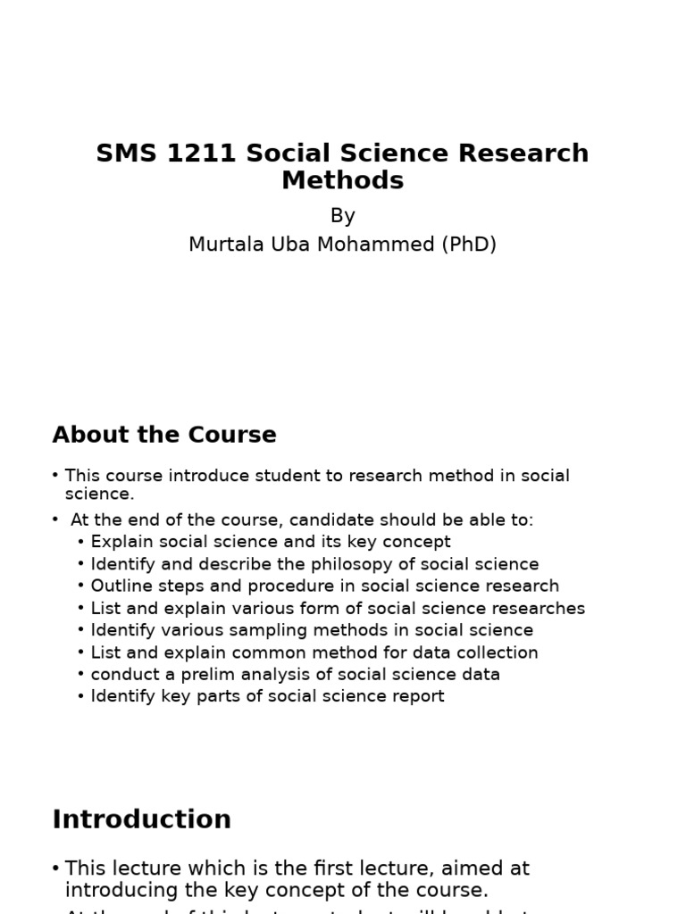 Social Science Research Methods Course | PDF | Social Sciences | Science
