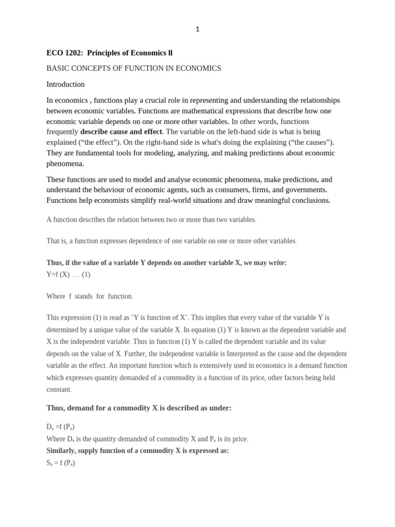 Economic Functions and Their Applications | PDF | Cost Of Living ...
