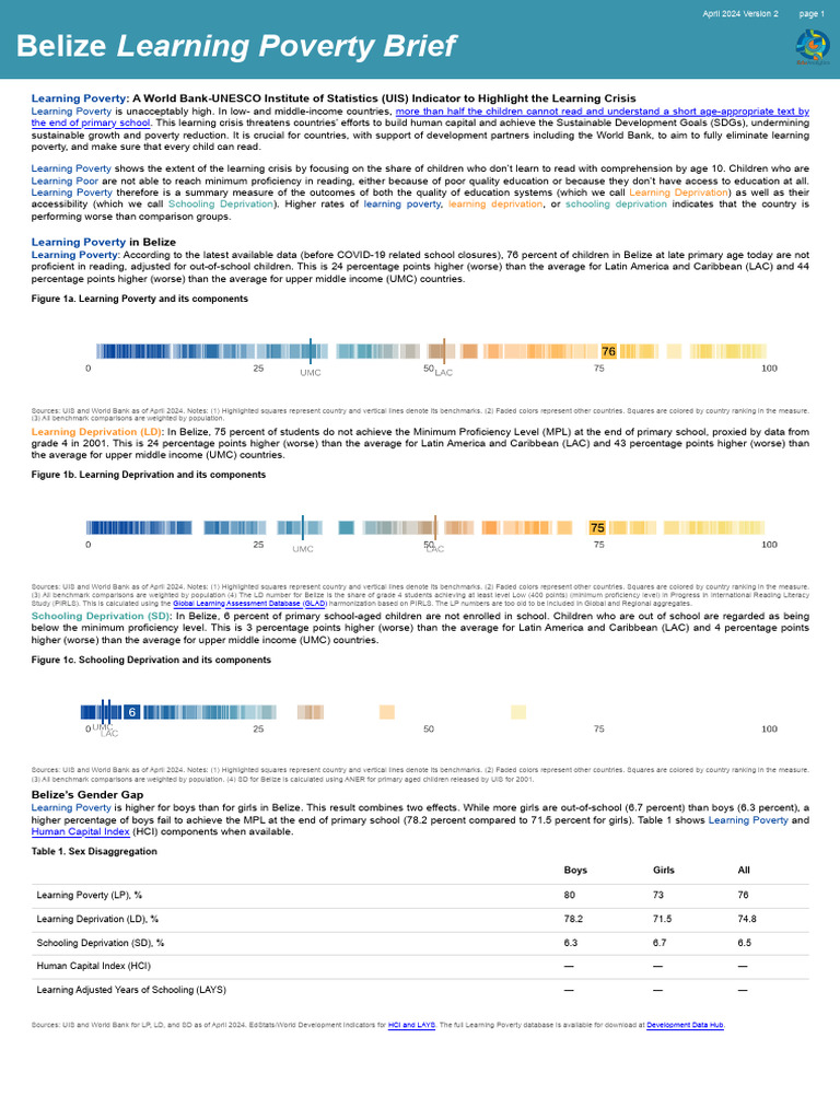 Belize Learning Poverty Overview 2024 | PDF | Poverty | Poverty ...