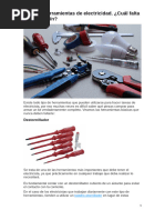 Lista de 25 Herramientas Esenciales para Electricistas | PDF | Conector eléctrico | Aislador ...