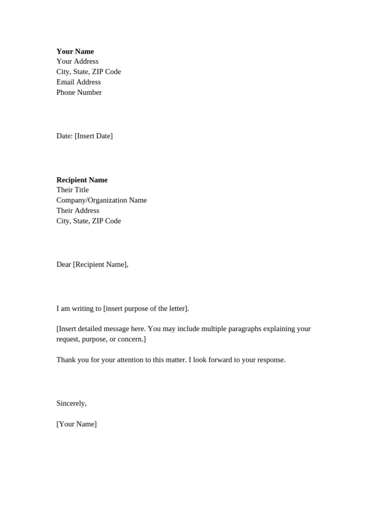 Formal Letter Template | PDF