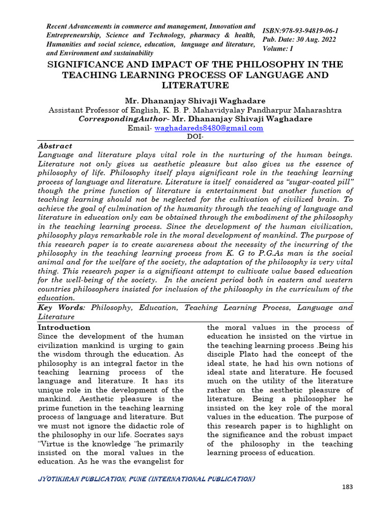 Philosophy's Role in Language Education | PDF | Learning | Humanities