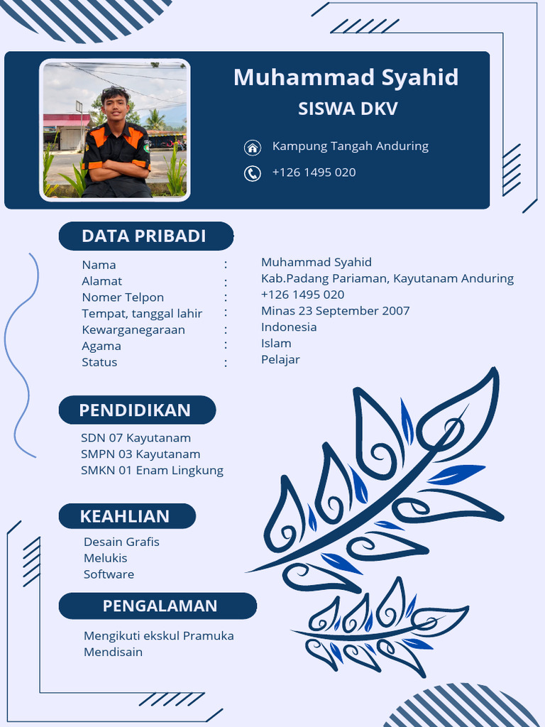CV Resume PKL Muhammad Syahid - 20250629 - 070739 - 0000 | PDF