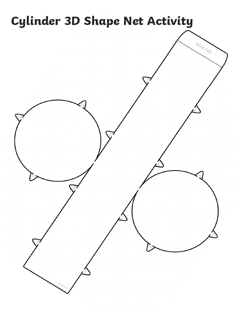 T N 2242 Cylinder 3D Shape Net Activity Sheet | PDF