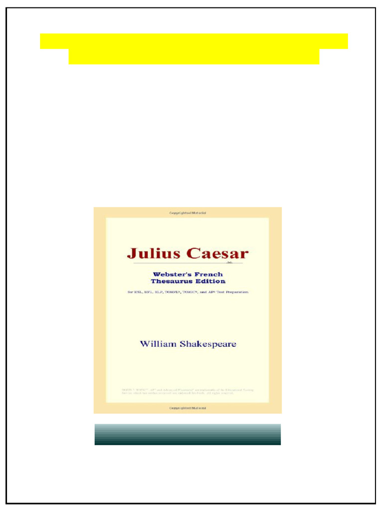 Julius Caesar Webster S French Thesaurus Edition William Shakespeare ...