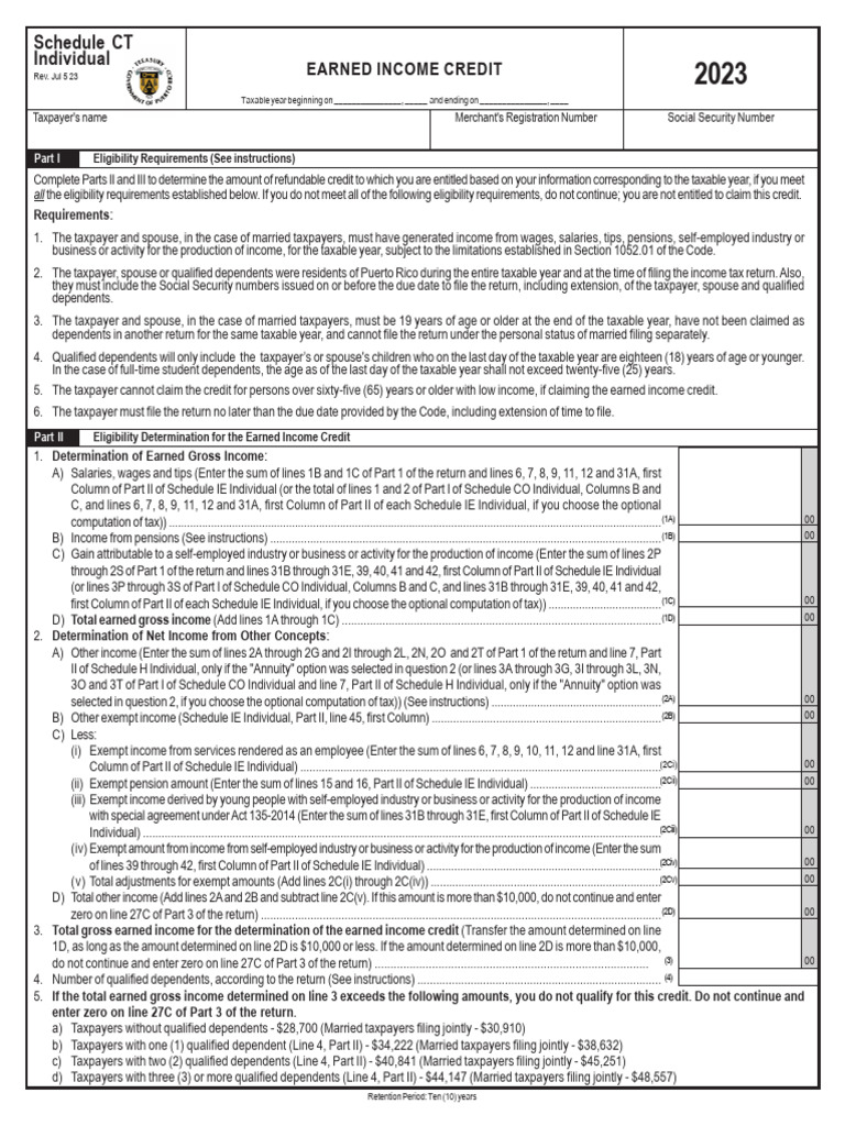 Schedule CT Rev. Jul 5 23 Informative - Instructions | PDF | Gross ...