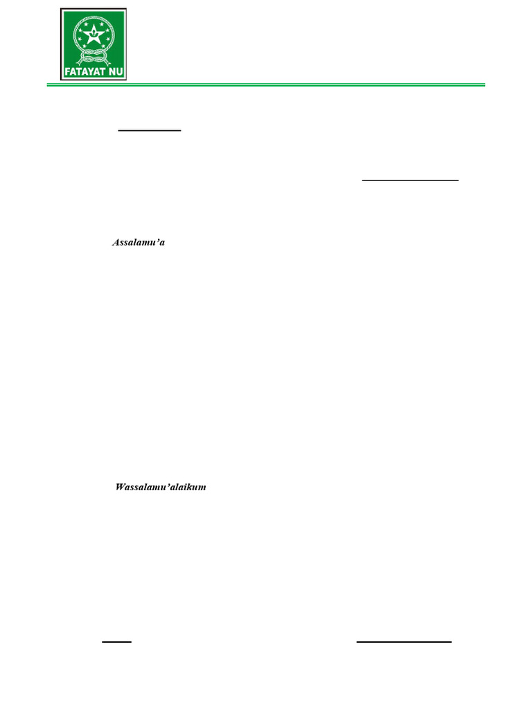 Undangan Fatayat NU | PDF