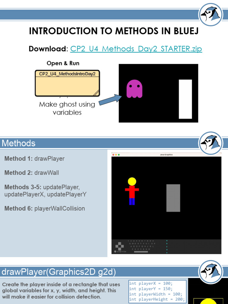 DK CP2 U4Proj - D02 - Intro BlueJ Methods 2 - KA | PDF | Integer (Computer Science) | Computer Data