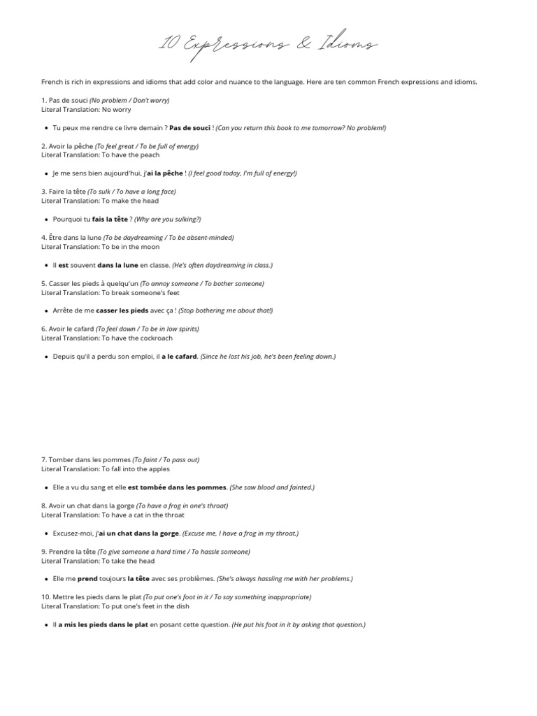 10 Expressions & Idioms | PDF
