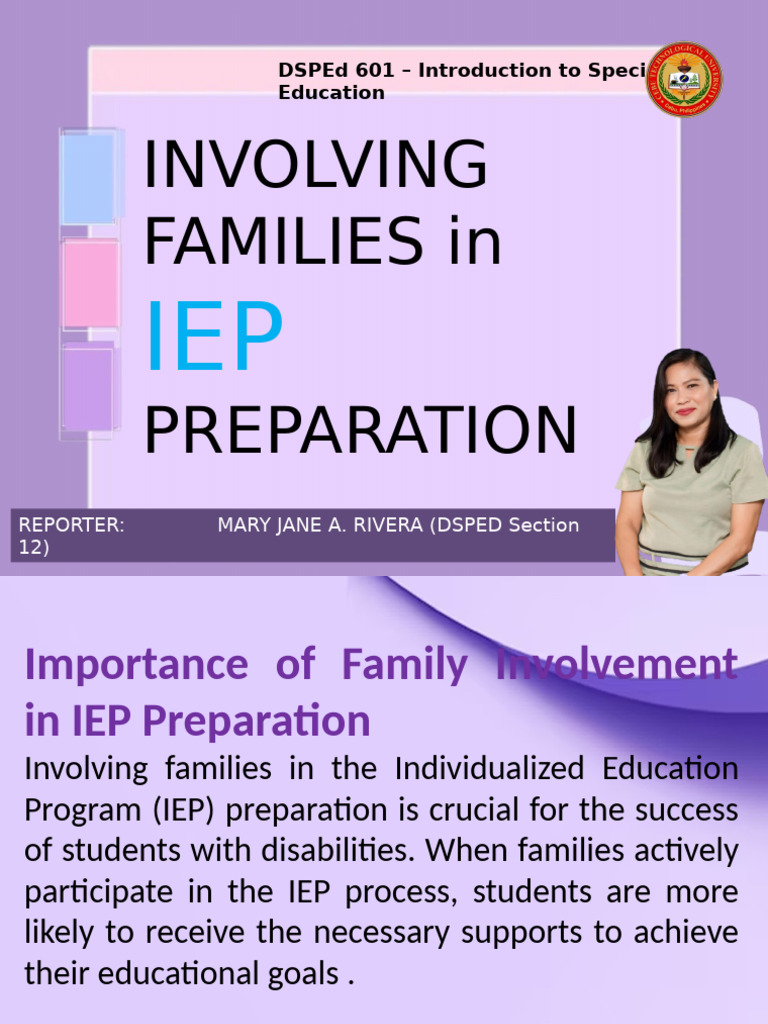 Involving Families in Iep and Culturally Responsive Practices in Sped ...