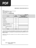 Individual Evaluation Sheet for DepEd Applicants | PDF