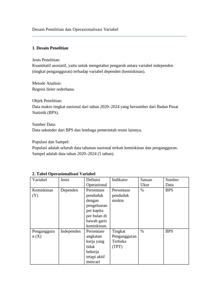 Desain Penelitian Pengaruh Pengangguran terhadap Kemiskinan | PDF