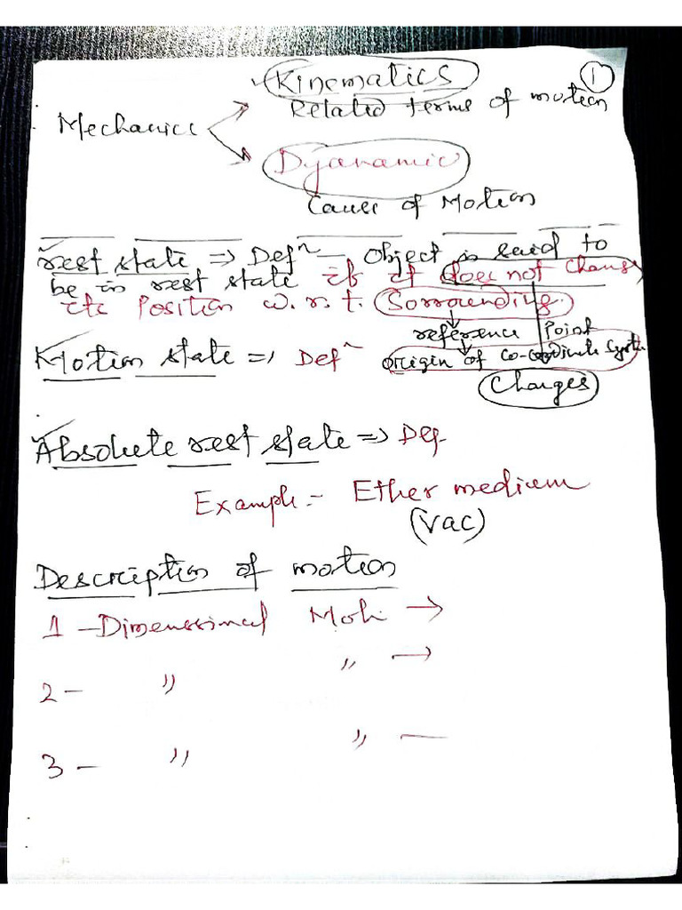 Kinematics Notes | PDF