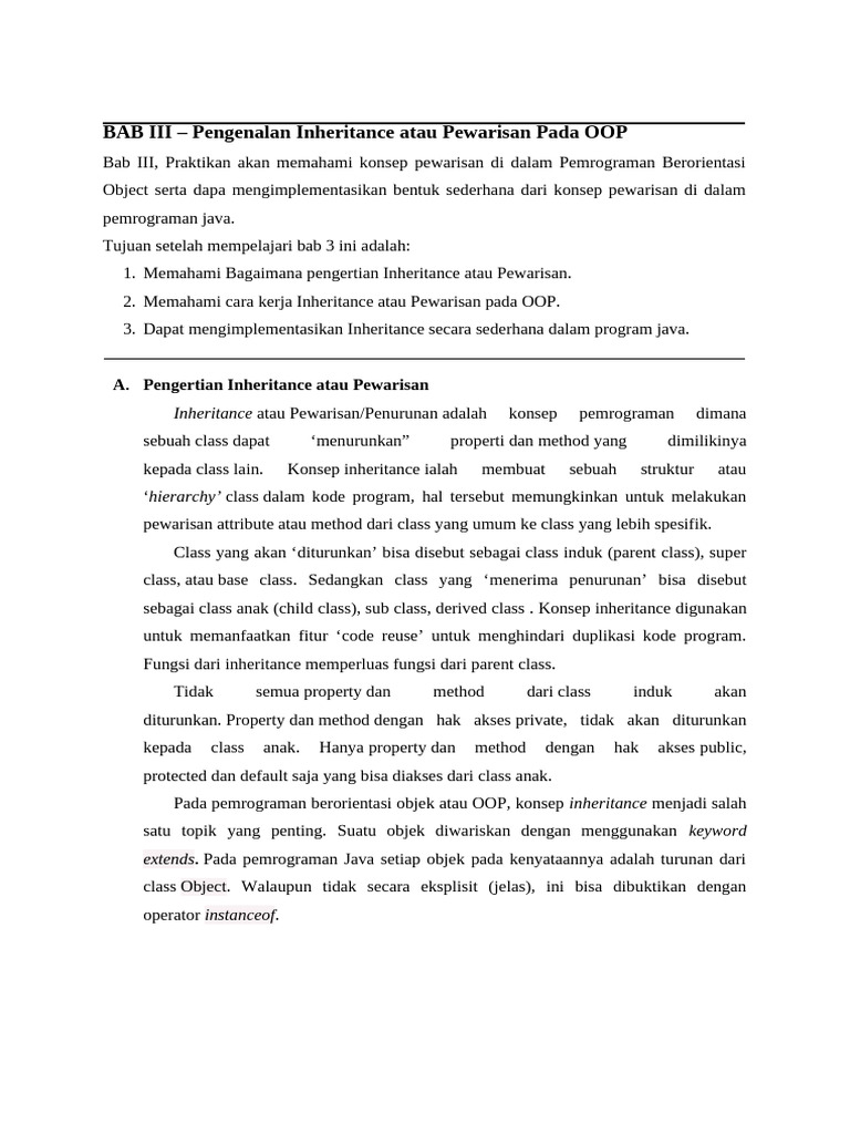 BAB 3 Inheritance | PDF