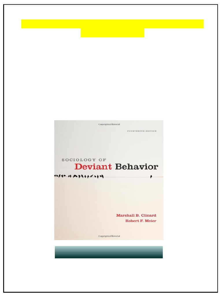 Sociology of Deviant Behavior 14th Edition Marshall B. Clinard available all format | PDF ...