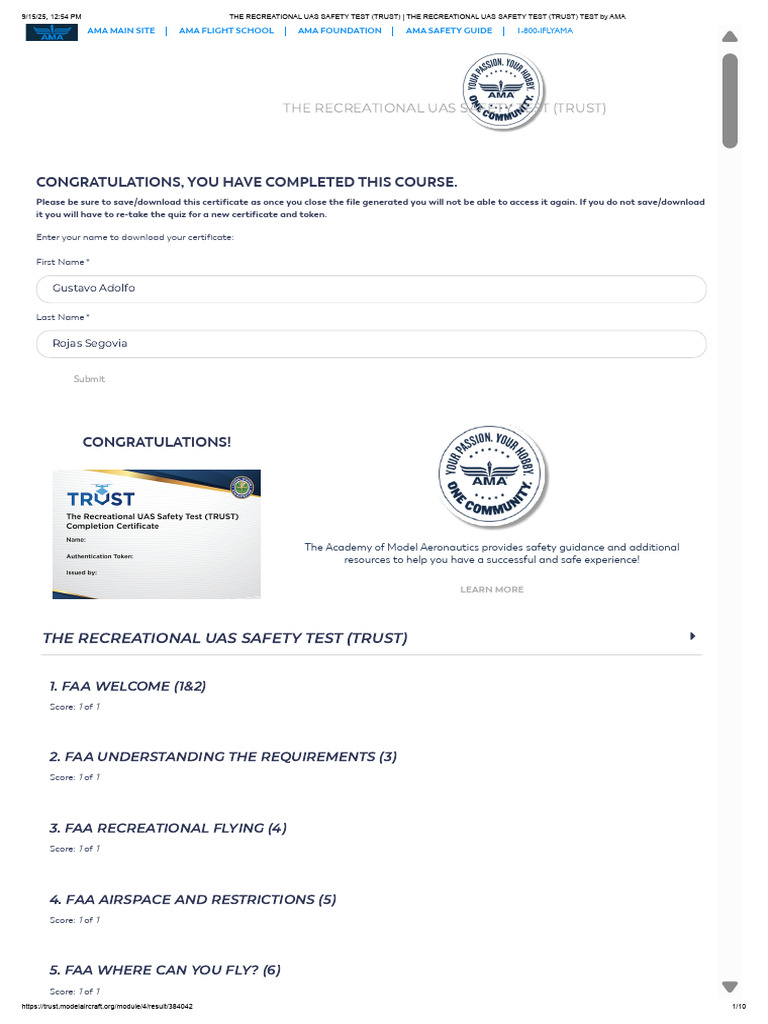 The Recreational Uas Safety Test (Trust) - The Recreational Uas Safety ...