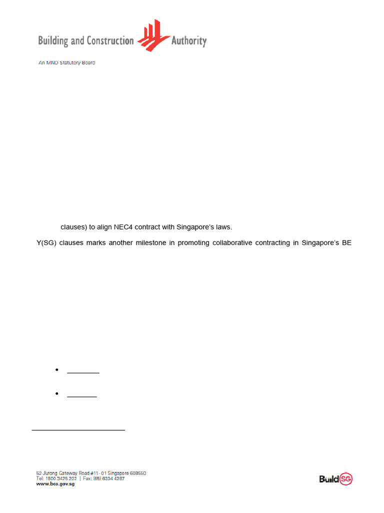 NEC4 W and Z Clauses for Singapore | PDF | Business