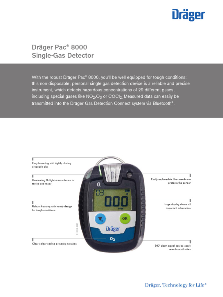 Dräger Pac 8000: Reliable Gas Detection | PDF | Gases