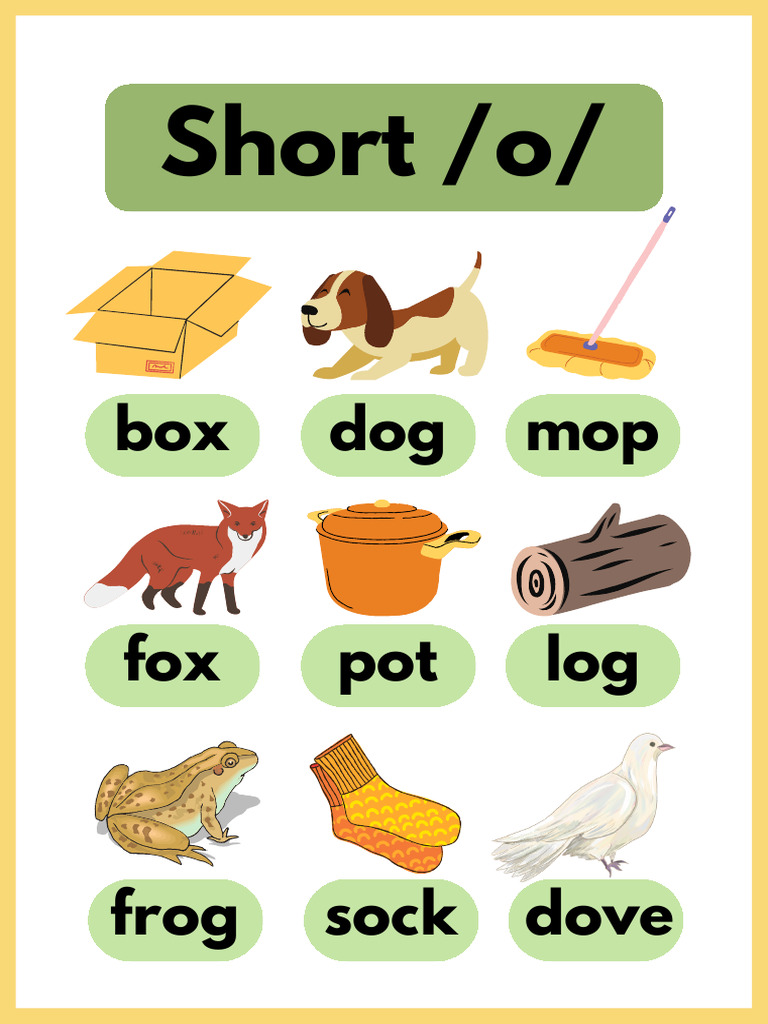 Short O Sound Words | PDF