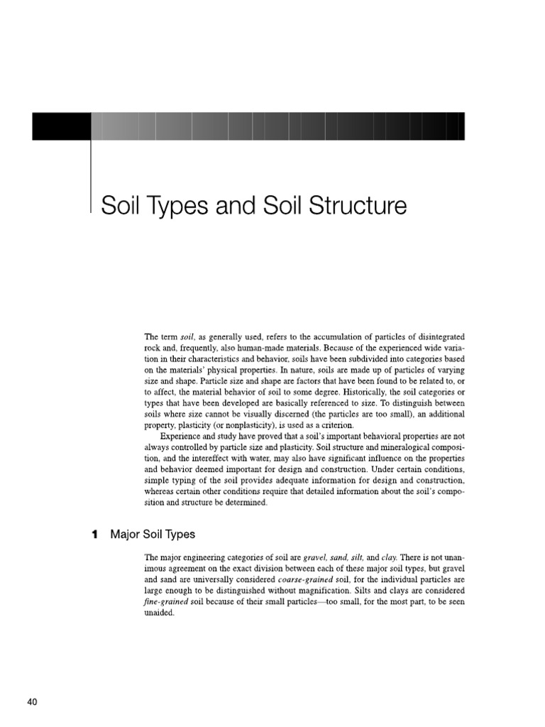 Soil Types and Soil Structures | PDF