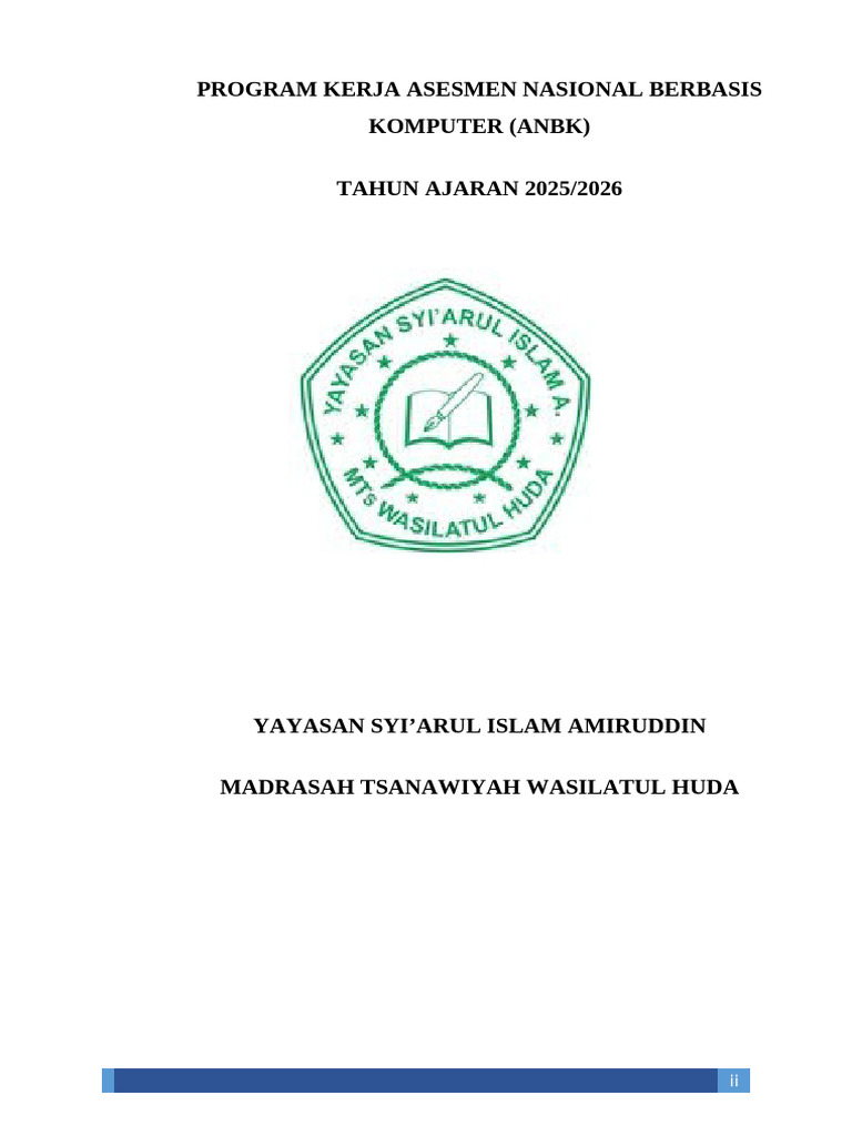 Program Kerja Anbk 2025-2026 | PDF