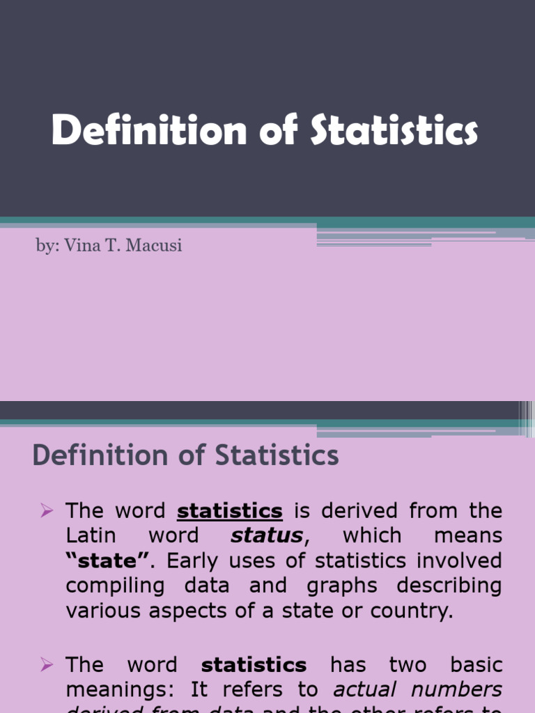 Definition of Statistics | PDF | Statistics | Level Of Measurement