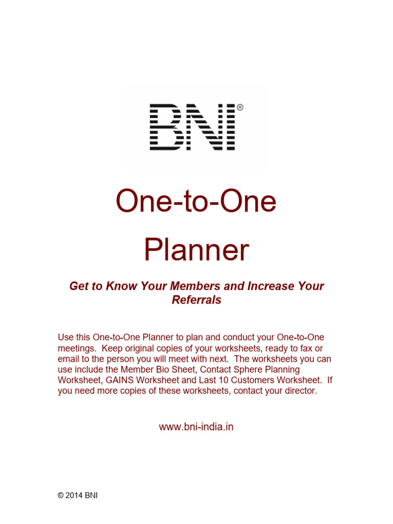 One To One Planner Ankeet Shah | PDF