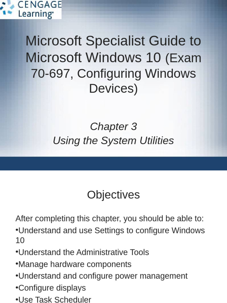 MicrosoftSpecGuideWind10 1e Ch03 PowerPoint. | PDF | Windows 10 | Device Driver