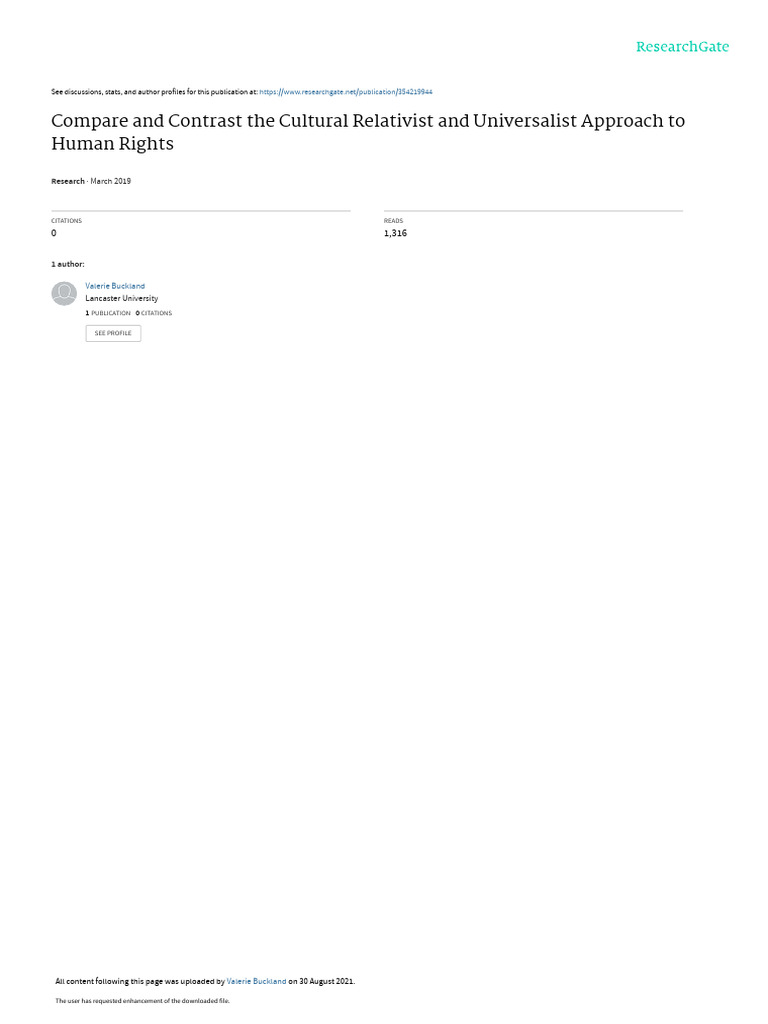 Cultural Relativism vs. Universalism in Human Rights | PDF | Human ...