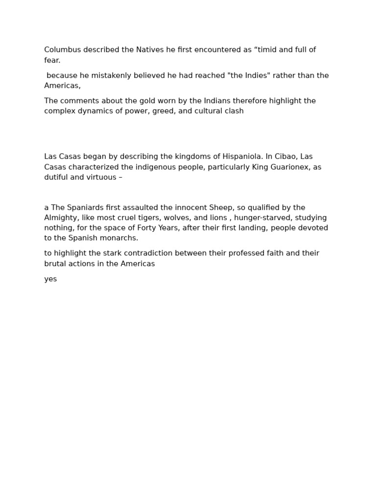 History Columbus and de Las Casas Primary Source Activities | PDF