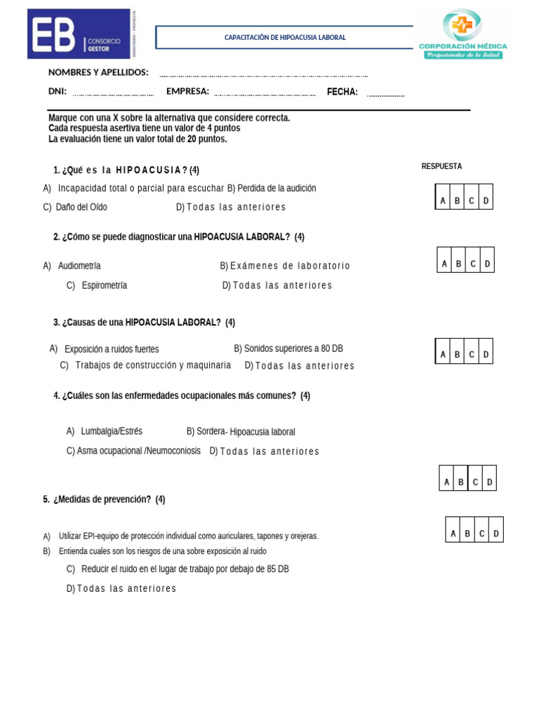 Capacitación en Hipoacusia Laboral | PDF