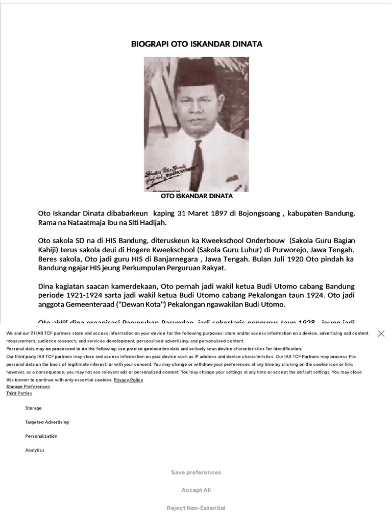 Biografi Oto Iskandar Dinata | PDF