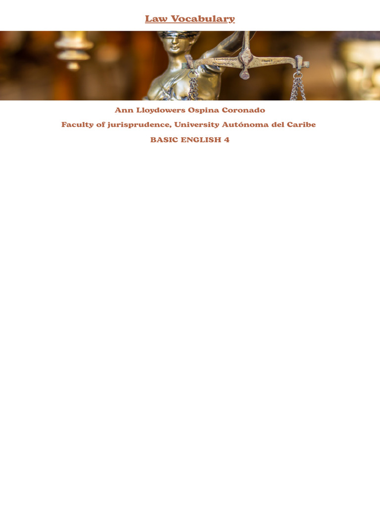 Essential Law Vocabulary Terms | PDF | Prices | Judgment (Law)