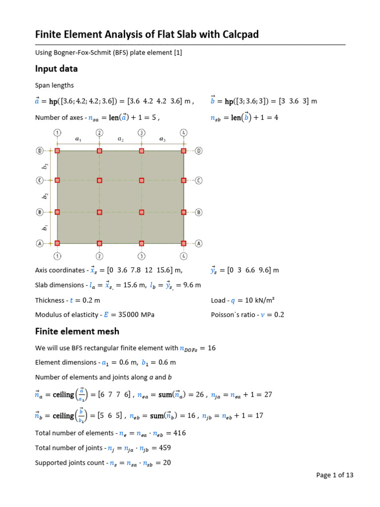 Finite Element Analysis of Flat Slab | PDF | Mathematical Analysis ...