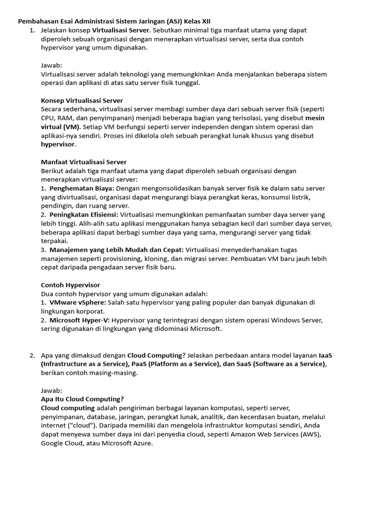 Manfaat dan Konsep Virtualisasi Server | PDF