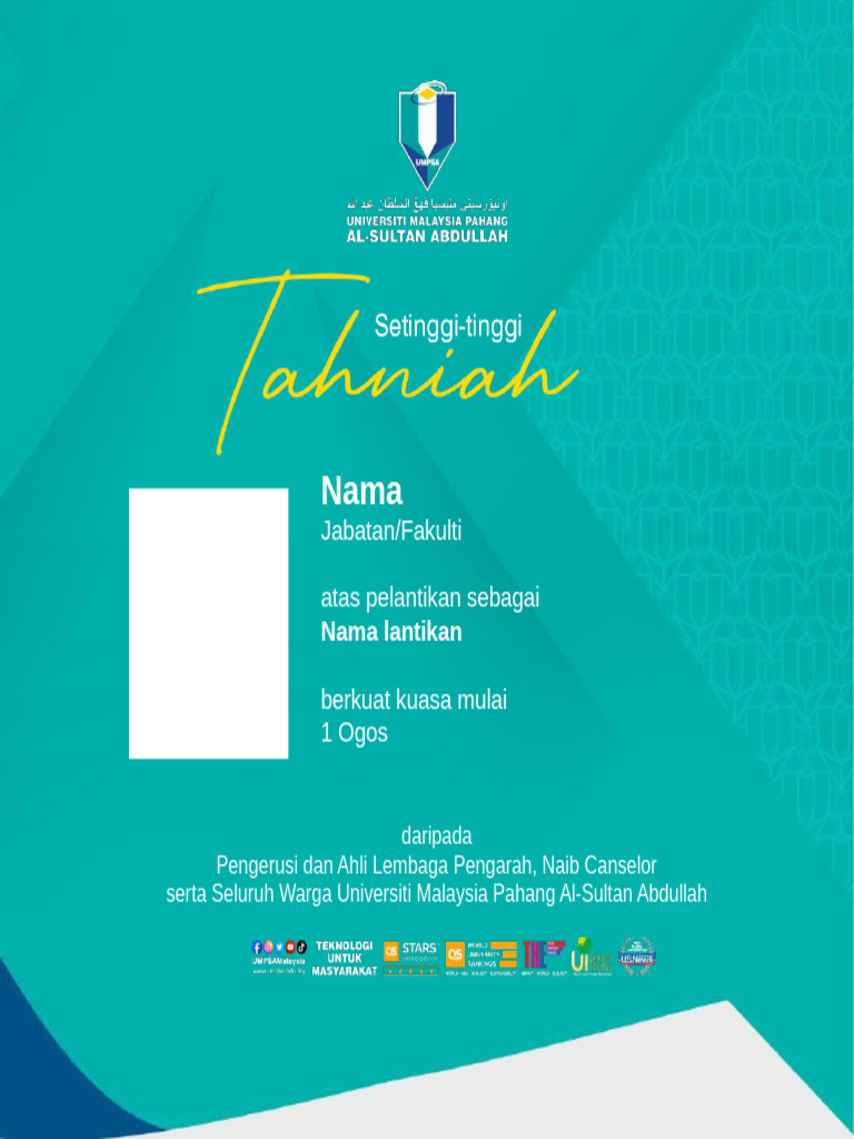 Template Eposter Tahniah | PDF