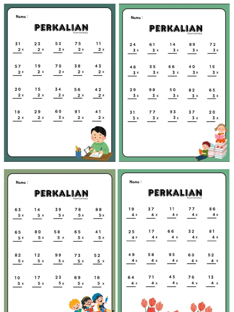 Perkalian 2, 3, 4, 5 | PDF