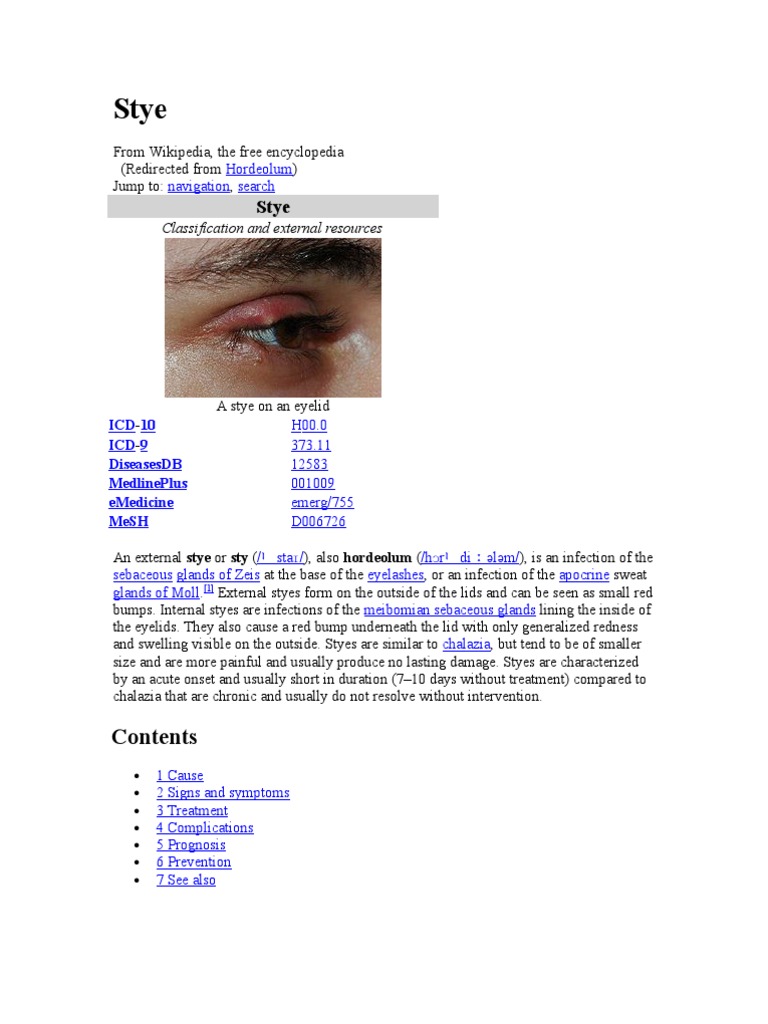 Stye | PDF | Ophthalmology | Rtt