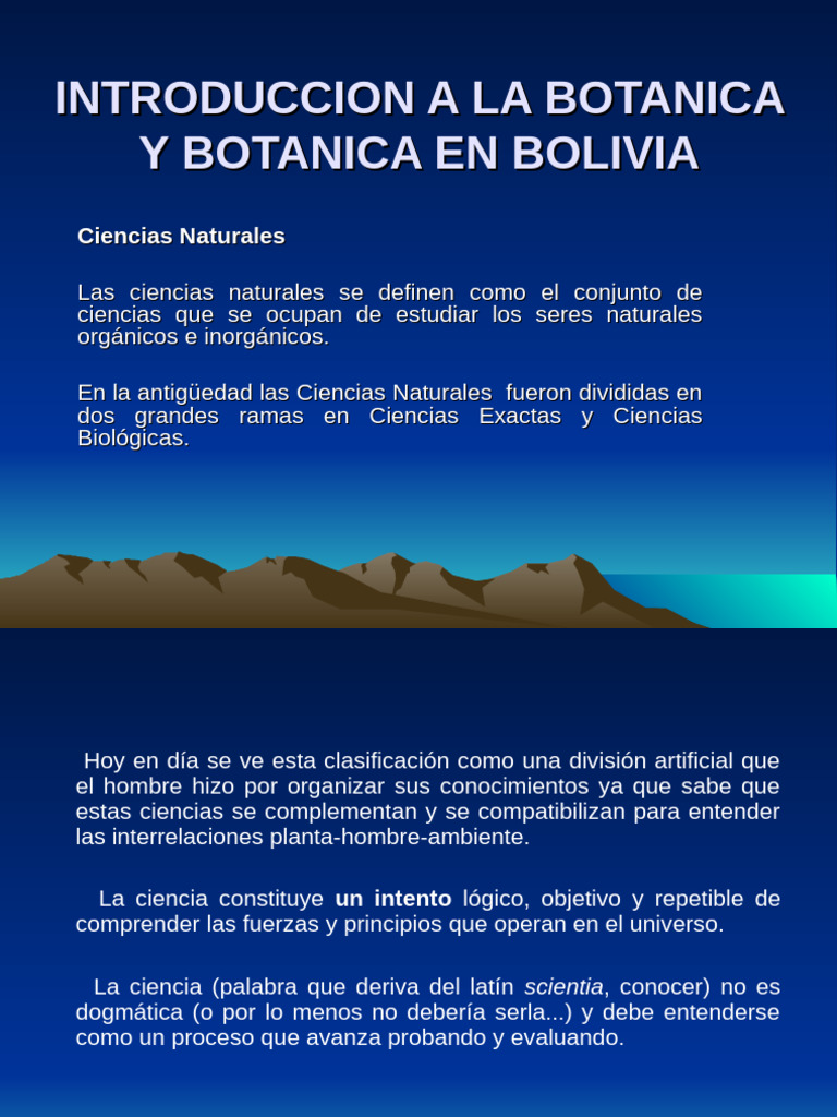 Introduccion A La Botanica y Botanica en Bolivia | PDF | Plantas | Botánica