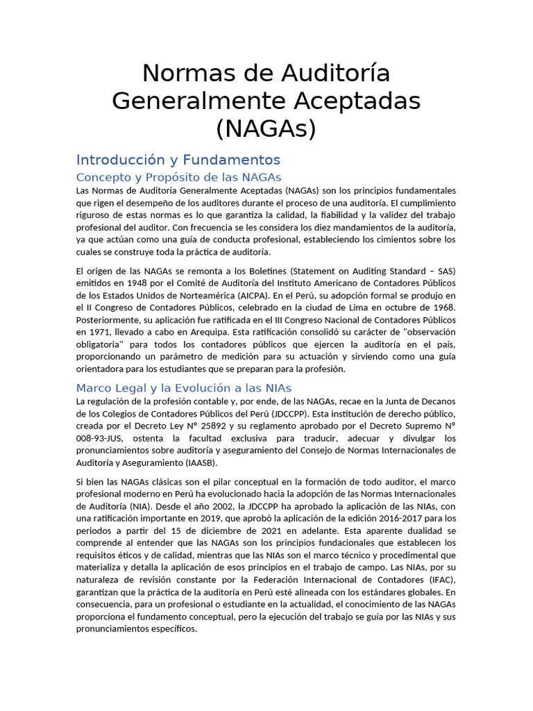 Normas de Auditoría Generalmente Aceptadas | PDF | Auditoría | Contralor