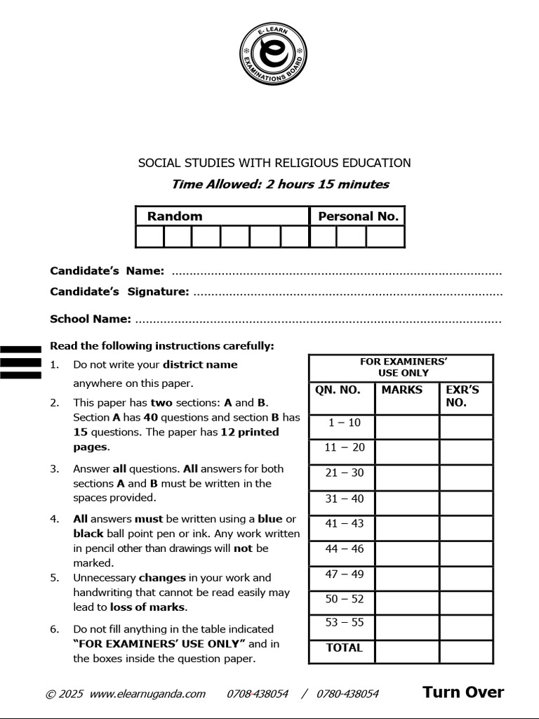 E~LEARN PRE PLE SST SET ONE, 2025@MR.CHAIN | PDF | Prophets And Messengers In Islam | Abraham