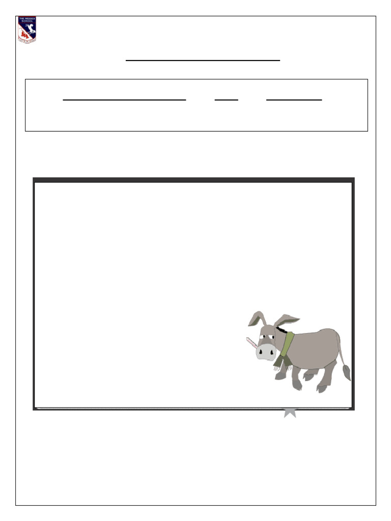 Guía de Comprensión: El Burro Enfermo | PDF