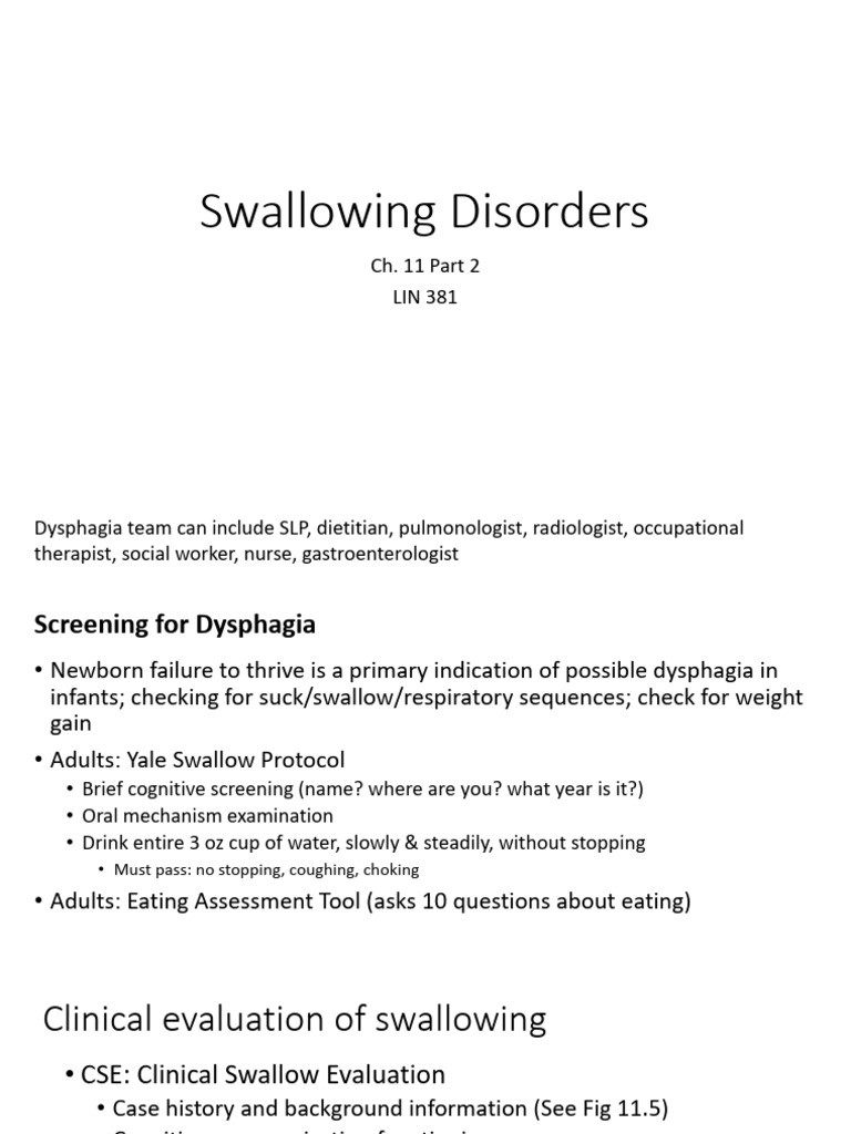 Dysphagia Screening and Treatment Guide | PDF | Clinical Medicine ...