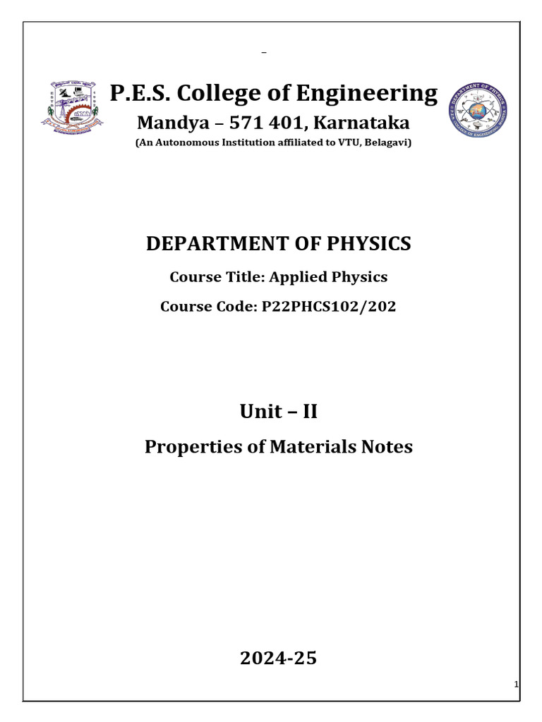 Properties of Materials in Applied Physics | PDF | Capacitor | Dielectric