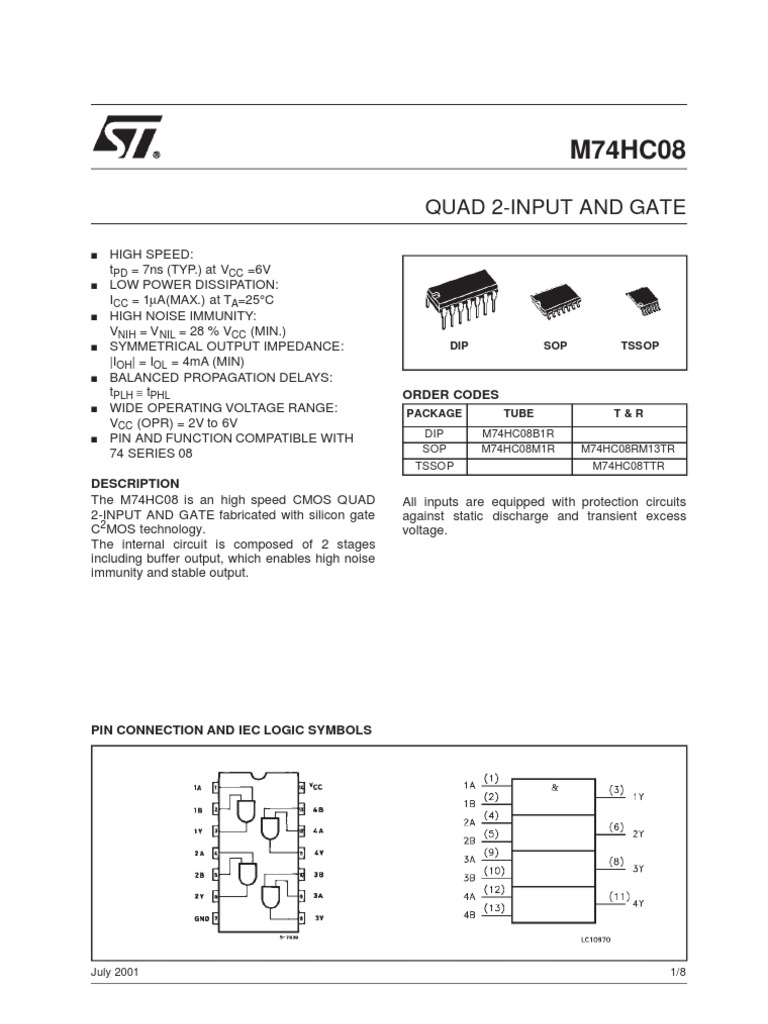 Compuerta and 74HC08 | Electronic Circuits | Cmos | Free 30-day Trial ...