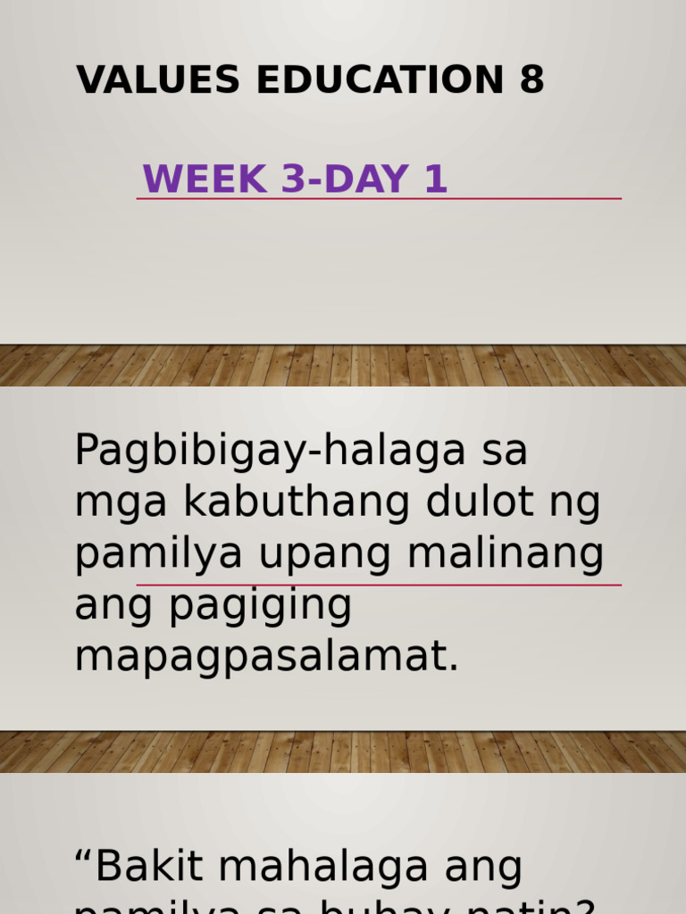 Values 8 W3 Day 1 | PDF